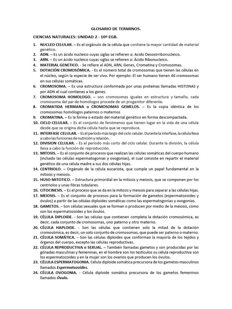 Glosario de Terminos CCNN - Segundo Trimestre. | PDF