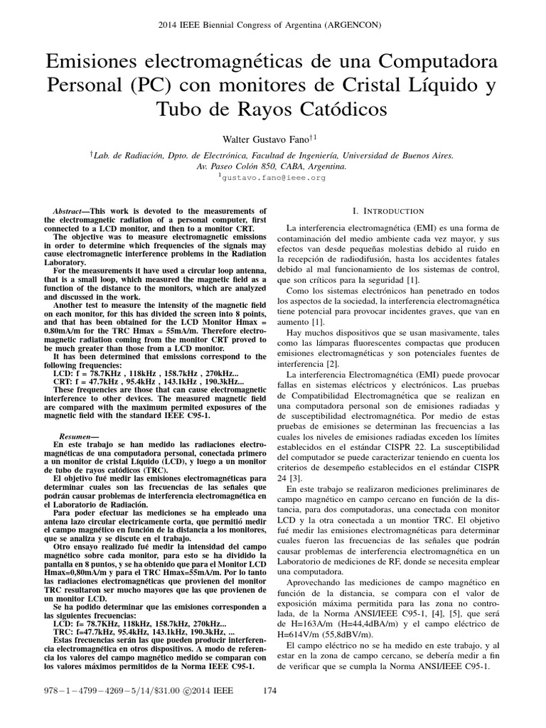 Fano 2014 | PDF | Electromagnetic Interference | Computer Monitor