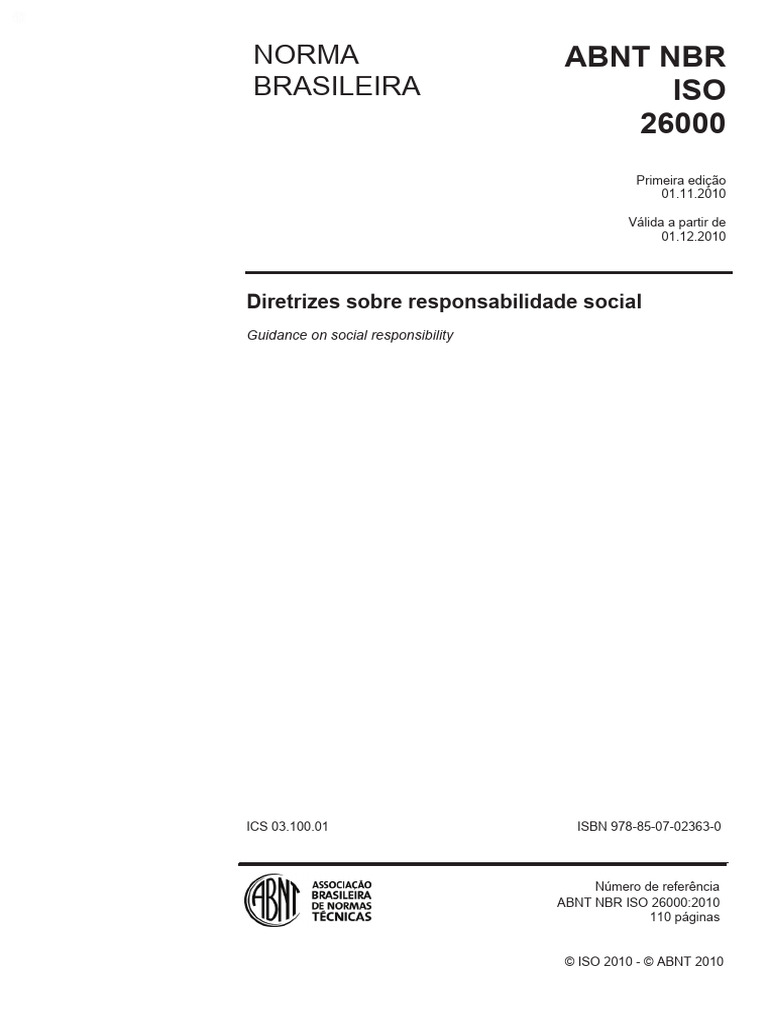 Abnt NBR Iso 26000 | PDF