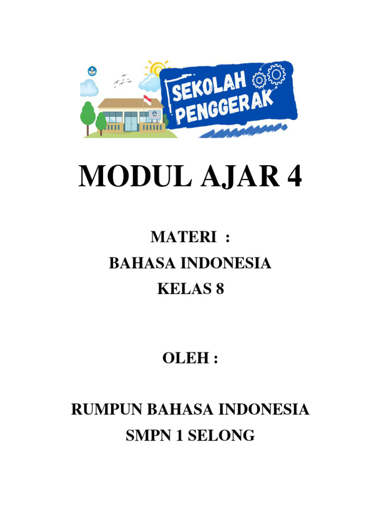 Modul Ajar 4 B.indo KLS 8 | PDF
