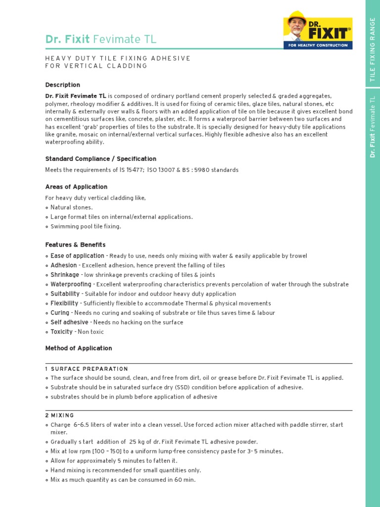36 Fevimate TL | PDF | Tile | Adhesive