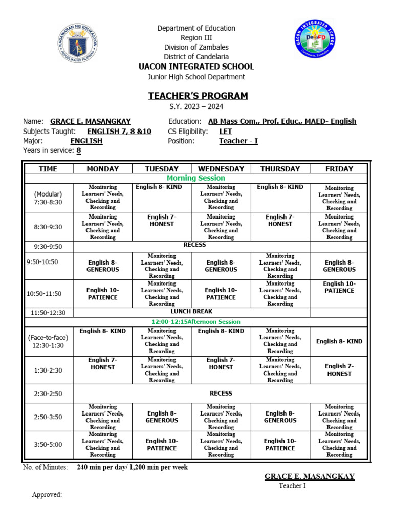 Teachers Program 2023 2024 1 | PDF