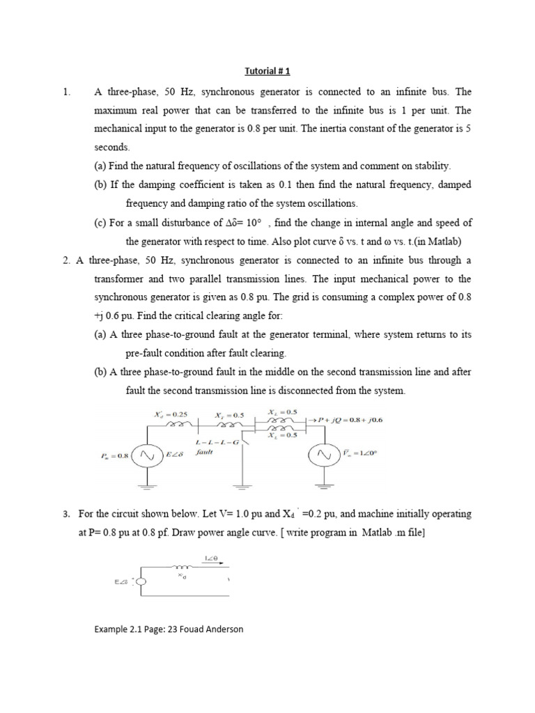 Power System Stability and Dynamics Tutorial | PDF