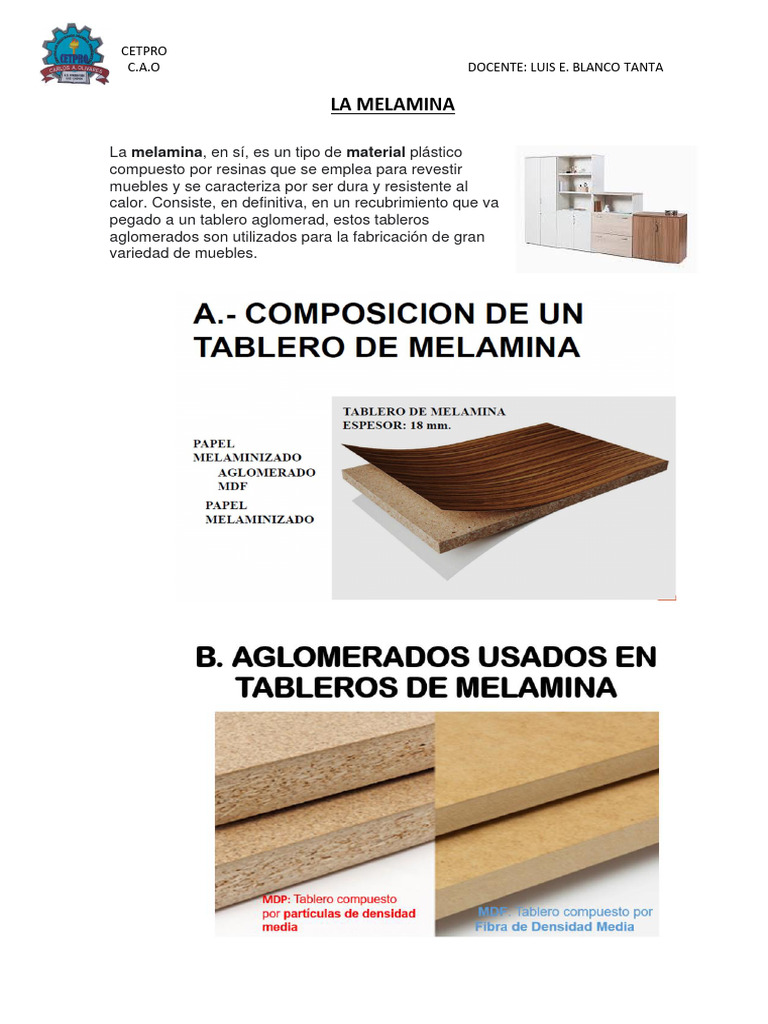 07 Conocimientos Específicos de La Melamina | PDF