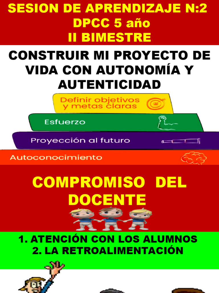 Sesion 2 Dpcc.5 Año Mi Proyecto de Vida Prof Frailan | PDF | Evaluación | Sicología