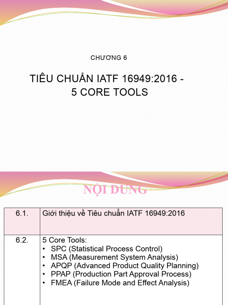 Chuong 6 - IATF + 5 Core Tools - R | PDF