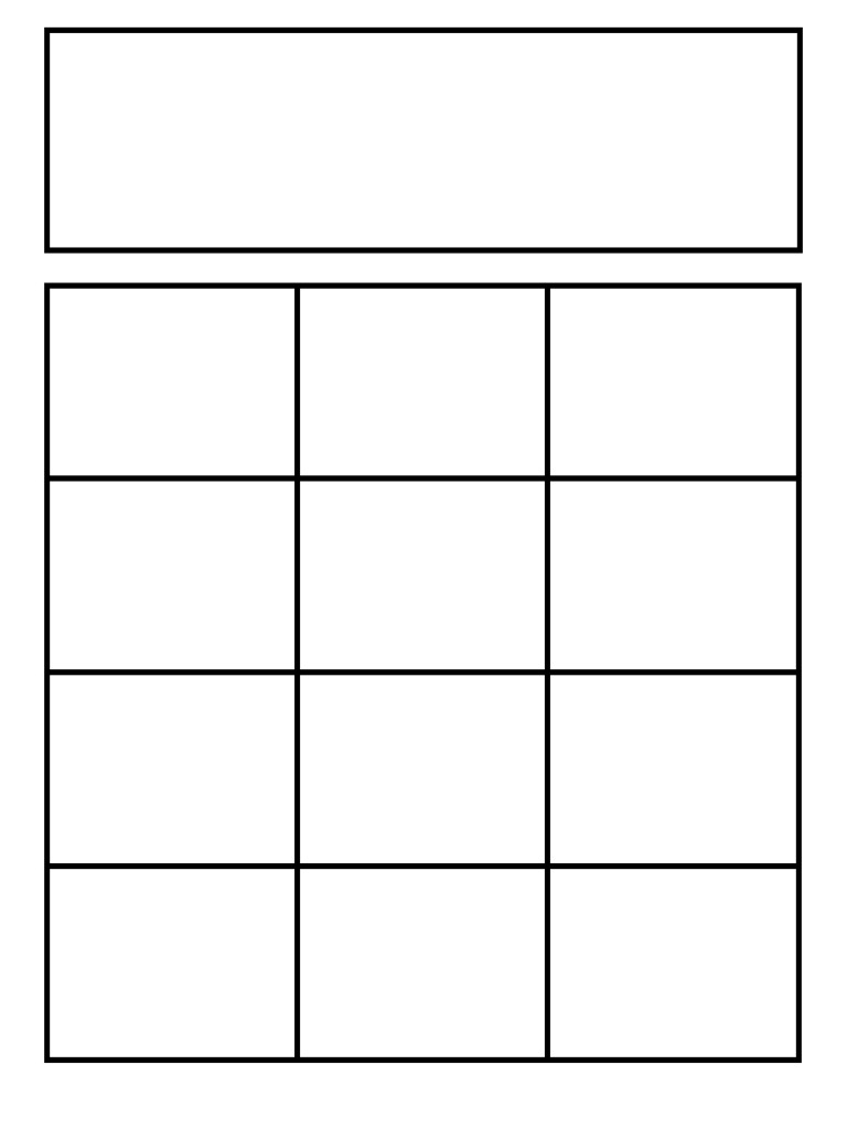 Bingo Card - 12 Spaces | PDF