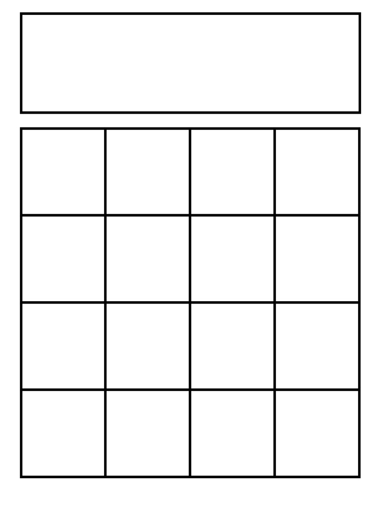 Bingo Card - 16 Spaces | PDF