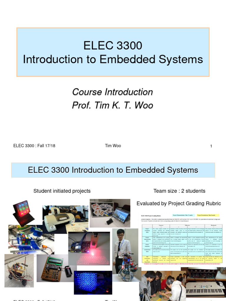 ELEC3300 - 00 Course Introduction With CHONG | PDF | Input/Output | Embedded System