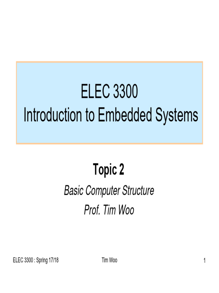 ELEC3300_02-Basic Computer Structure | PDF | Input/Output | Microcontroller