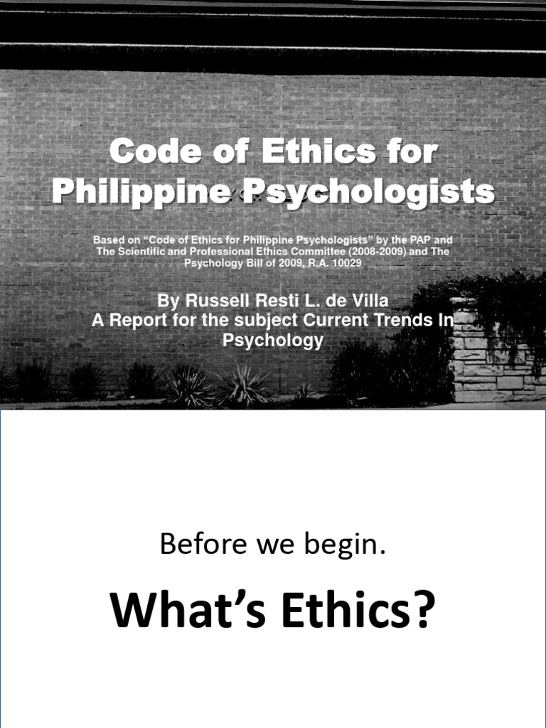 Chapter 4 - Code of Ethics PPT-1 | PDF