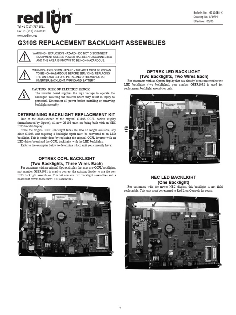 G310S Backlight Replacement Guide | PDF | Electrical Connector | Backlight