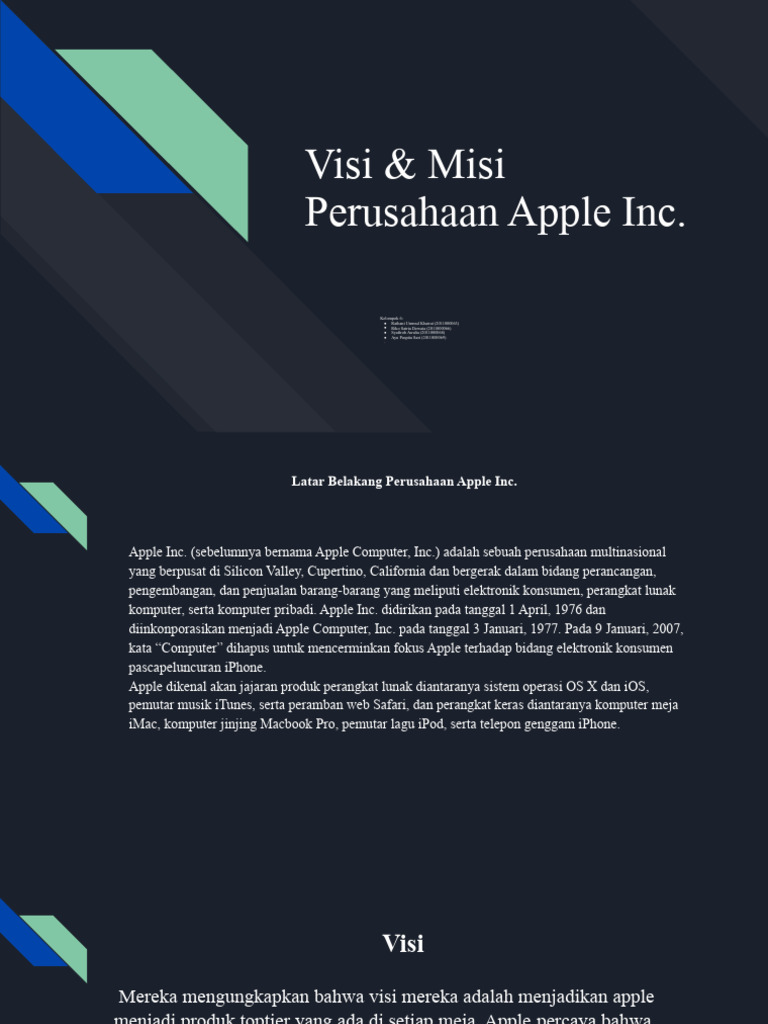 Kelompok 6 - Visi & Misi Apple Inc. | PDF