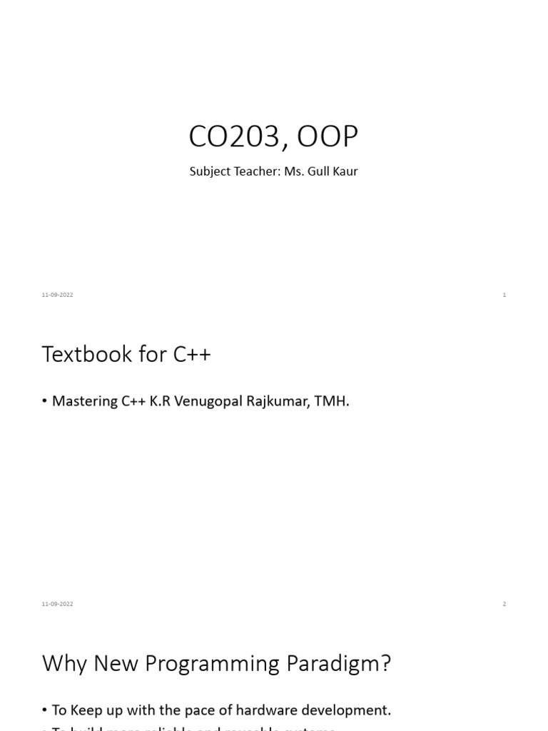 Object-Oriented Programming in C++ | PDF