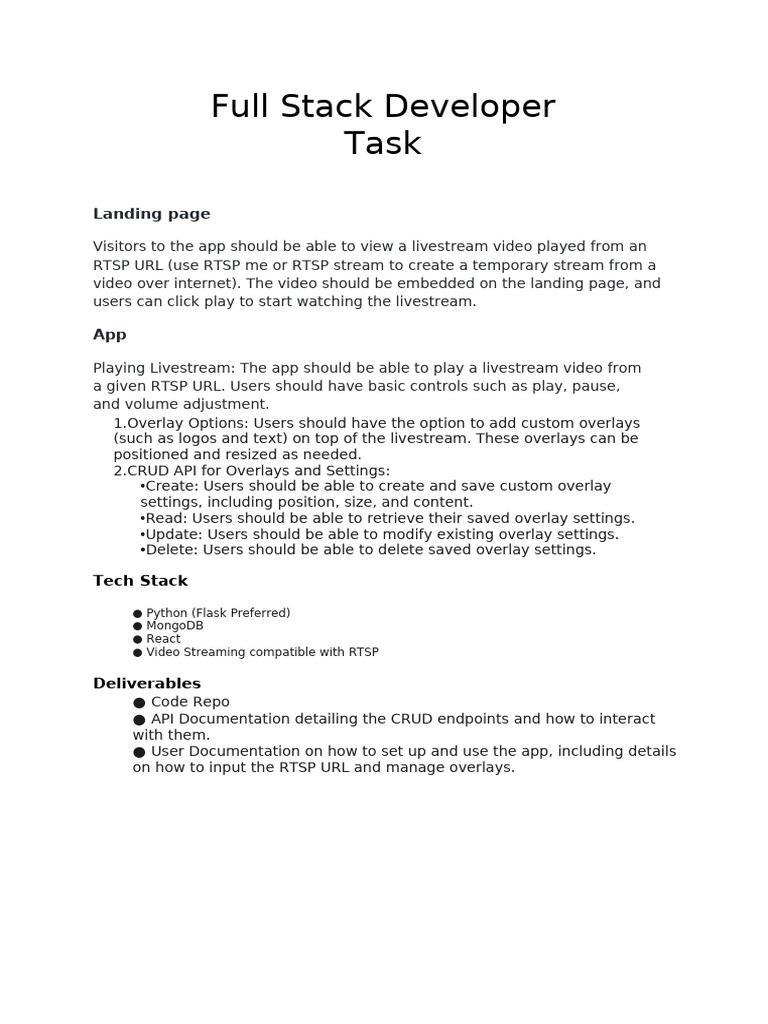 Full Stack Task - 2 | PDF