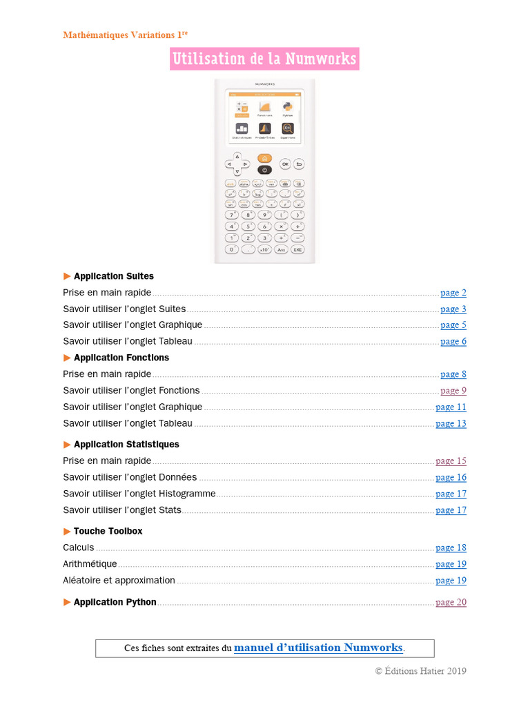 Calculatrice Numworks M1 | PDF