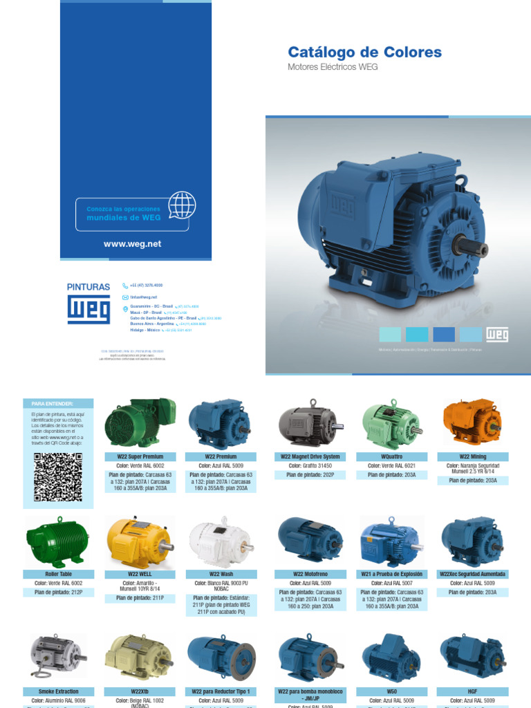 WEG Colores Motores Electricos 50102431 Catalogo Es | PDF