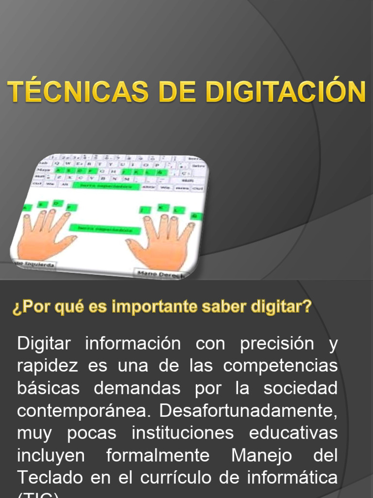 Técnicas Básicas de Digitación Efectiva | PDF | Teclado