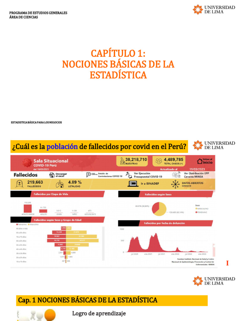 Semana 1 Sesión 1 Nociones Básicas De La Estadística Pdf