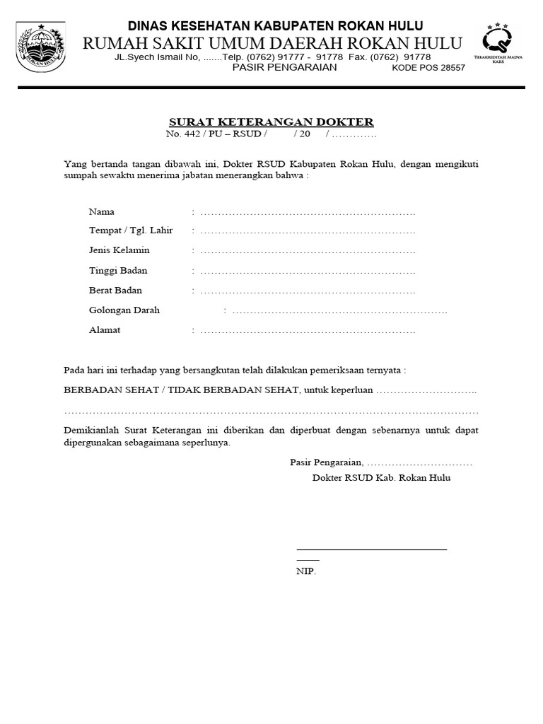 Surat Keterangan Dokter | PDF