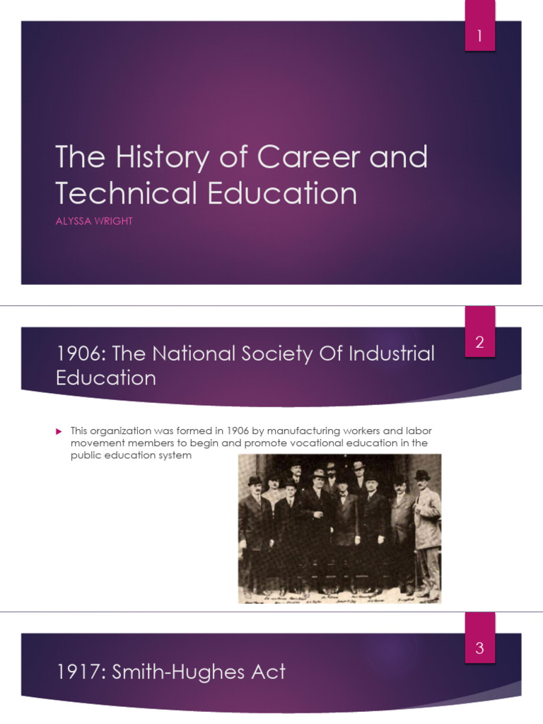 Evolution of Career and Technical Education | PDF
