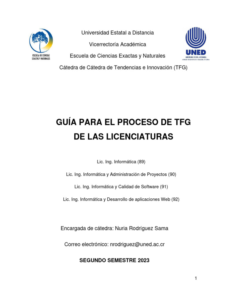 Proceso de TFG Lic 2023 | PDF | Informática | Ingeniería Informática