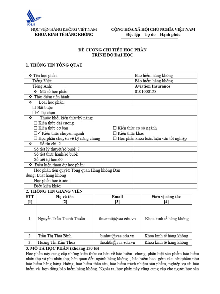 ĐCCT BHHK 4t Buổi | PDF