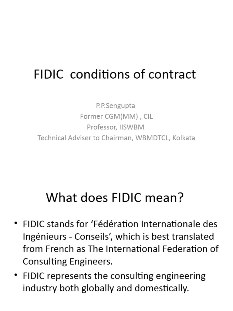 FIDIC Conditions of Contract | PDF