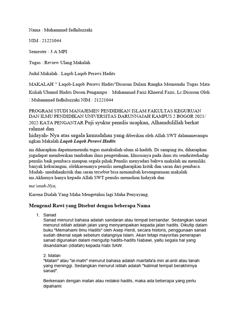 Rangkuman Ust Fariz | PDF