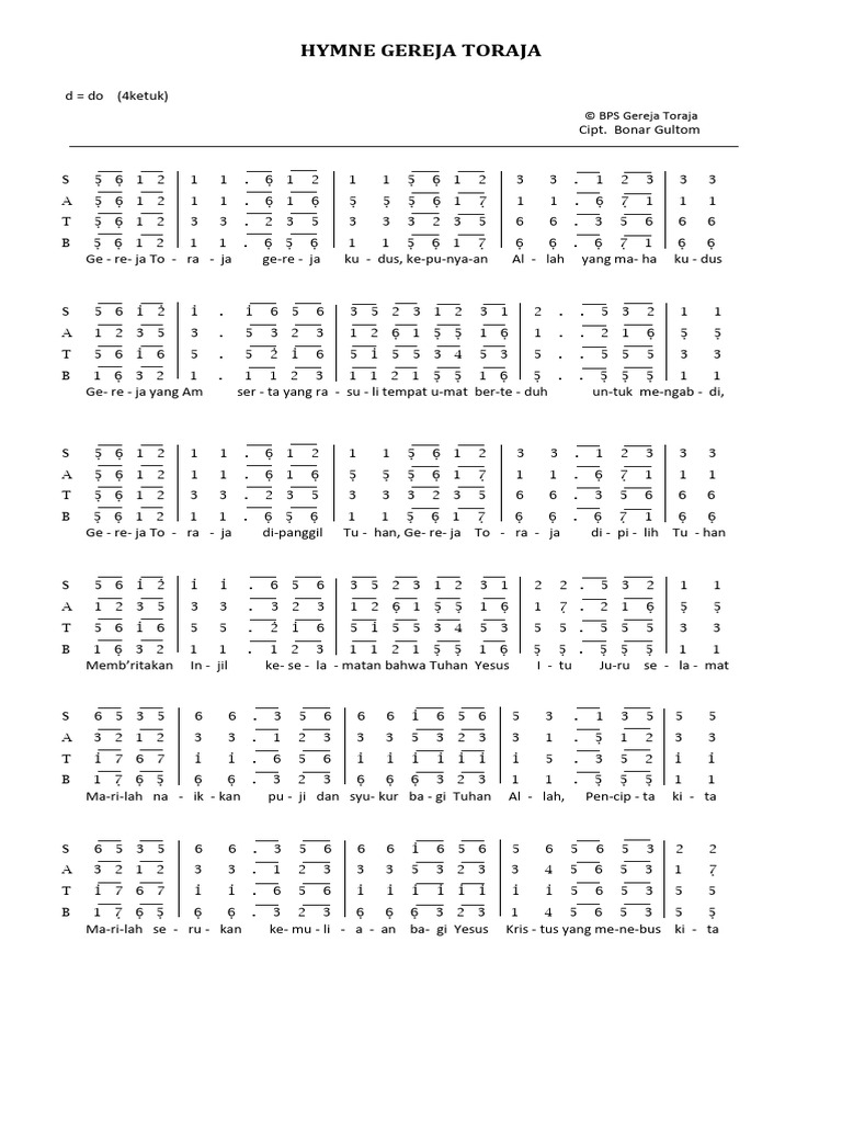 Hymne Gereja Toraja | PDF