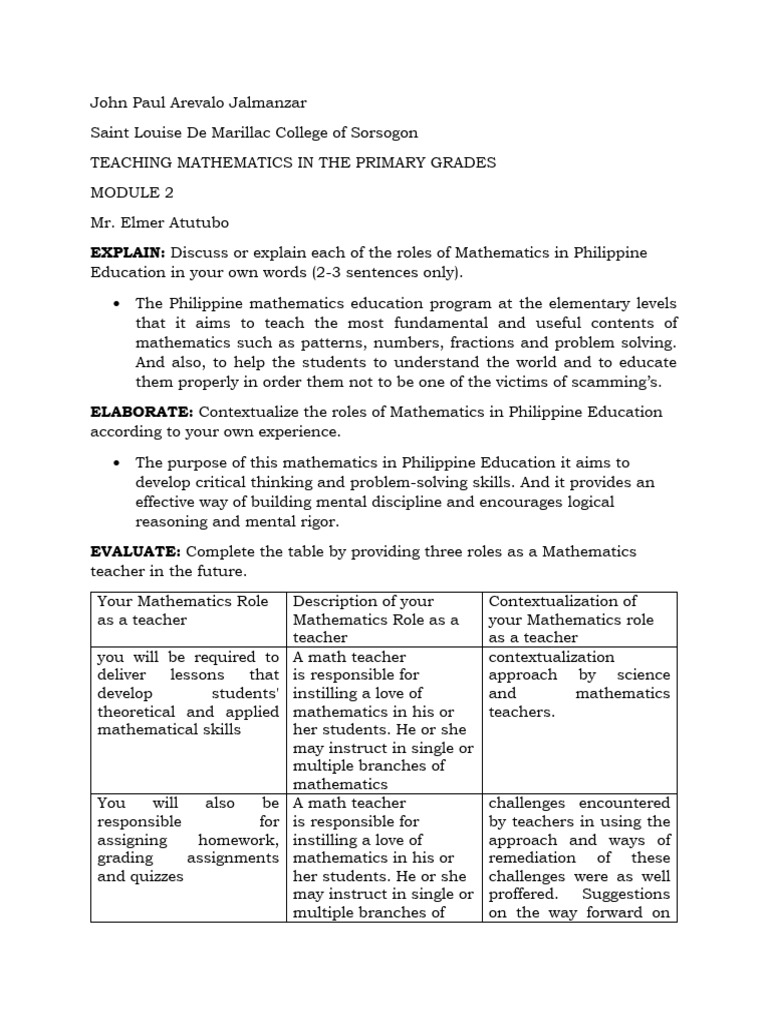 Teaching Math Explain Module | PDF | Mathematics | Teachers