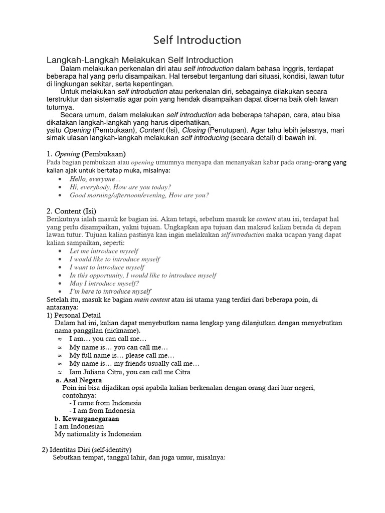 23 X Self Introduction | PDF