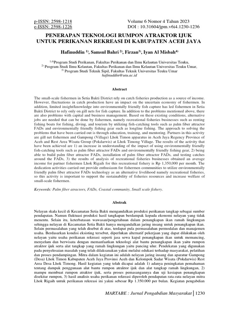 Full Paper Jurnal Pengabdian Kepada Masyarakat: Martabe | PDF