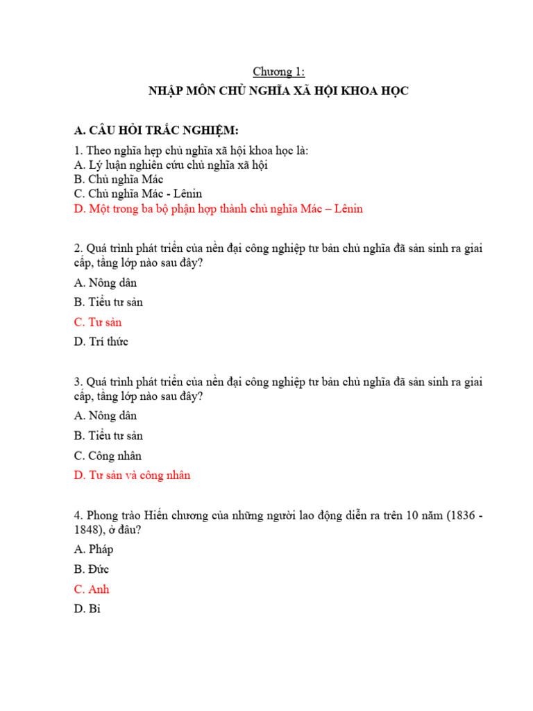 Chương 1,2 Cnxhkh. | PDF