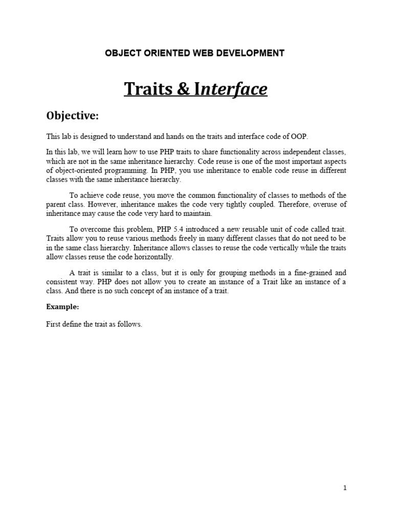 Lab Hw-Traits & Interface | PDF
