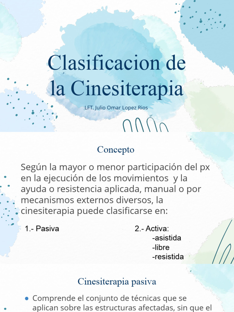 Clasificación De La Cinesiterapia Pdf