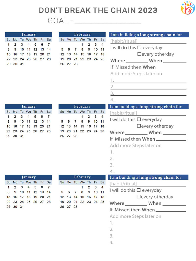 12 Month - Full Year Adv Dont Break The Chain 2023 | PDF