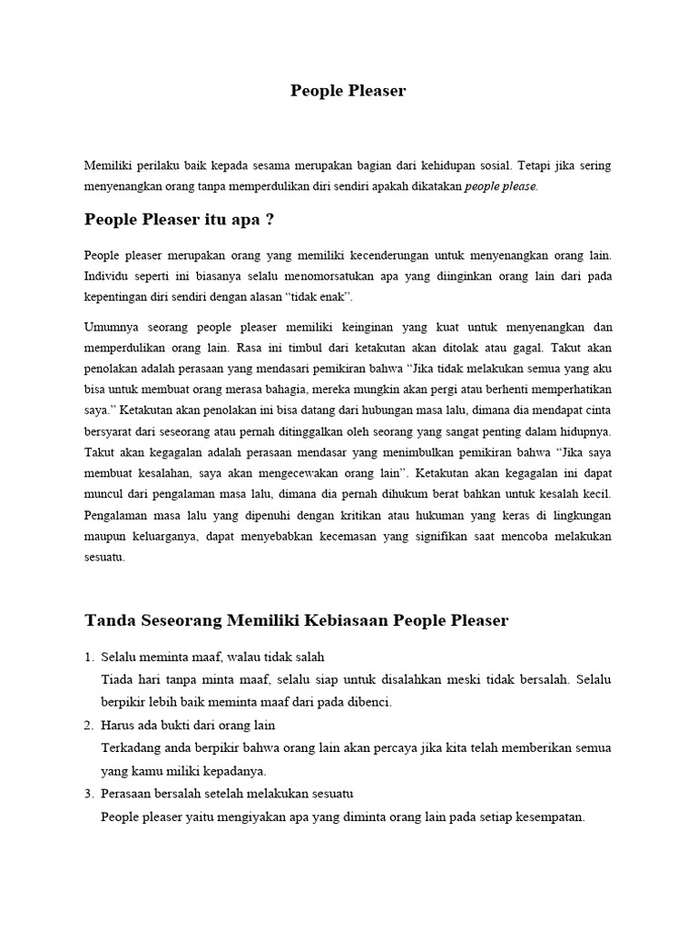 People Pleaser Fix | PDF