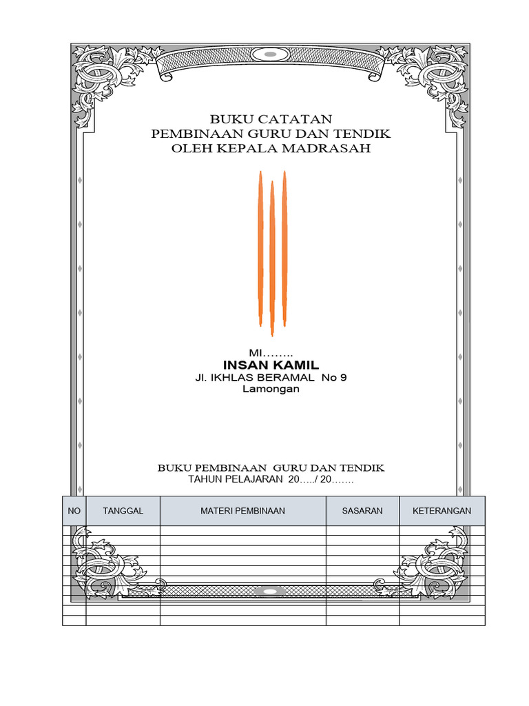 Buku Catatan Pembinaan Guru Dan Tendik Oleh Kamad Ok | PDF