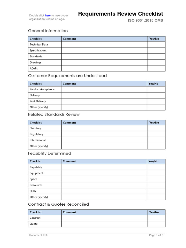 Requirements-Review-Checklist | PDF