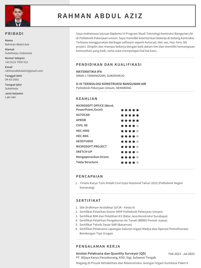 CV Rahman Abdul Aziz 1 | PDF