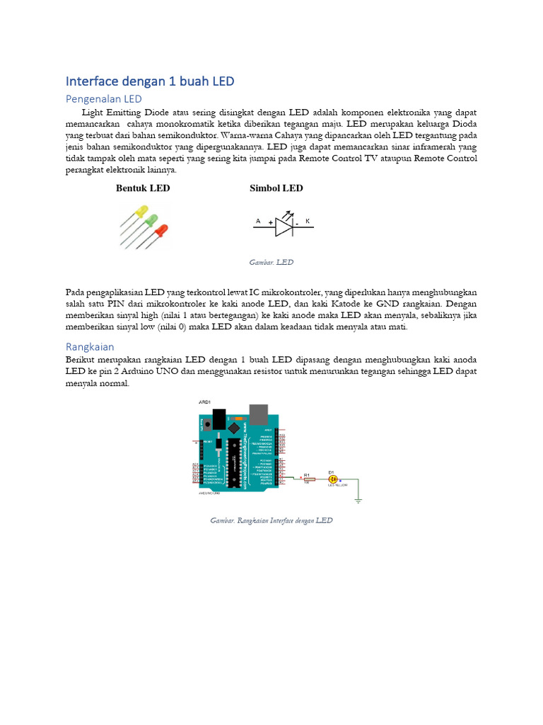 3in1 Arduino Interface 1 Buah Led | PDF