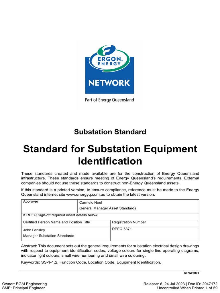 Standard For Substation Equipment Identification 2947172 | PDF