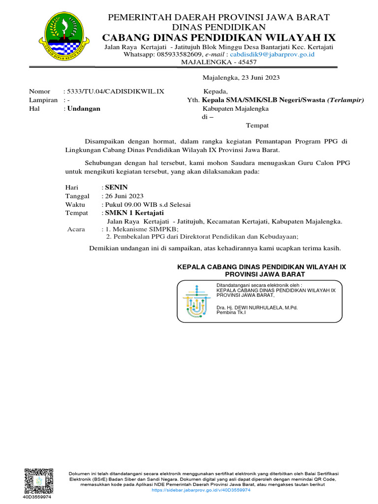 5333 Undangan Pemantapan PPG 23062023 044626 Signed | PDF