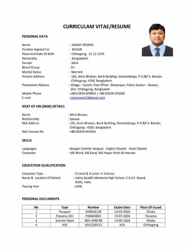 Sanjay CV - 2023 PDF | PDF