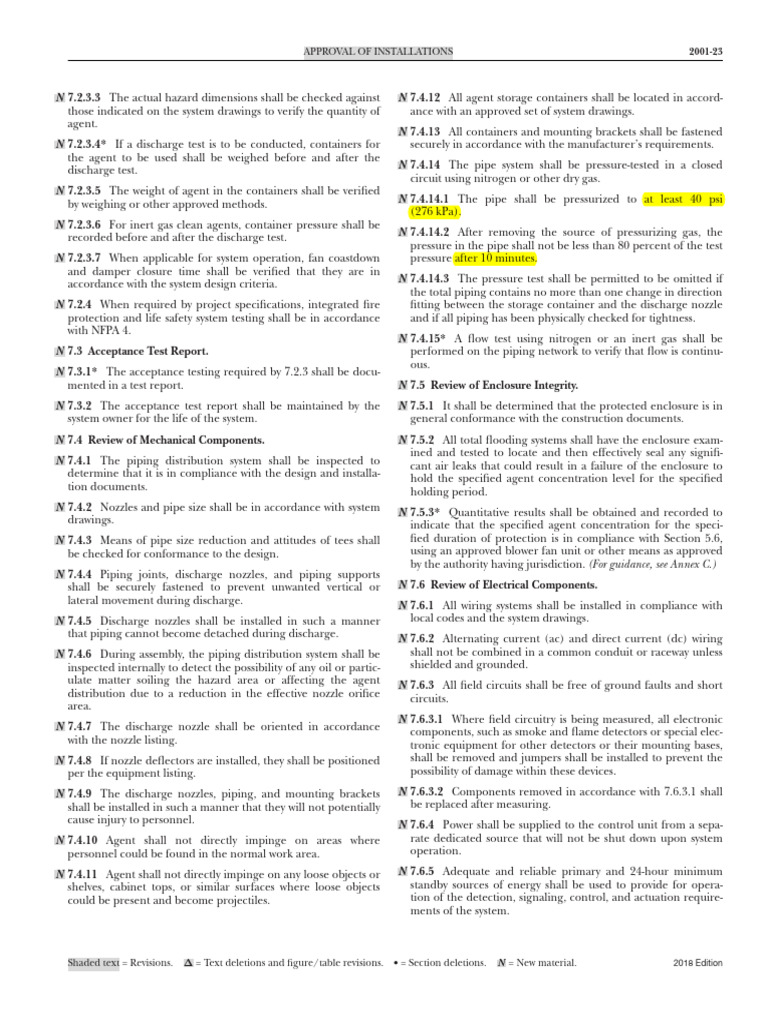 Pneumatic Test for Clean Agent (from NFPA 2001 (2018)) | PDF