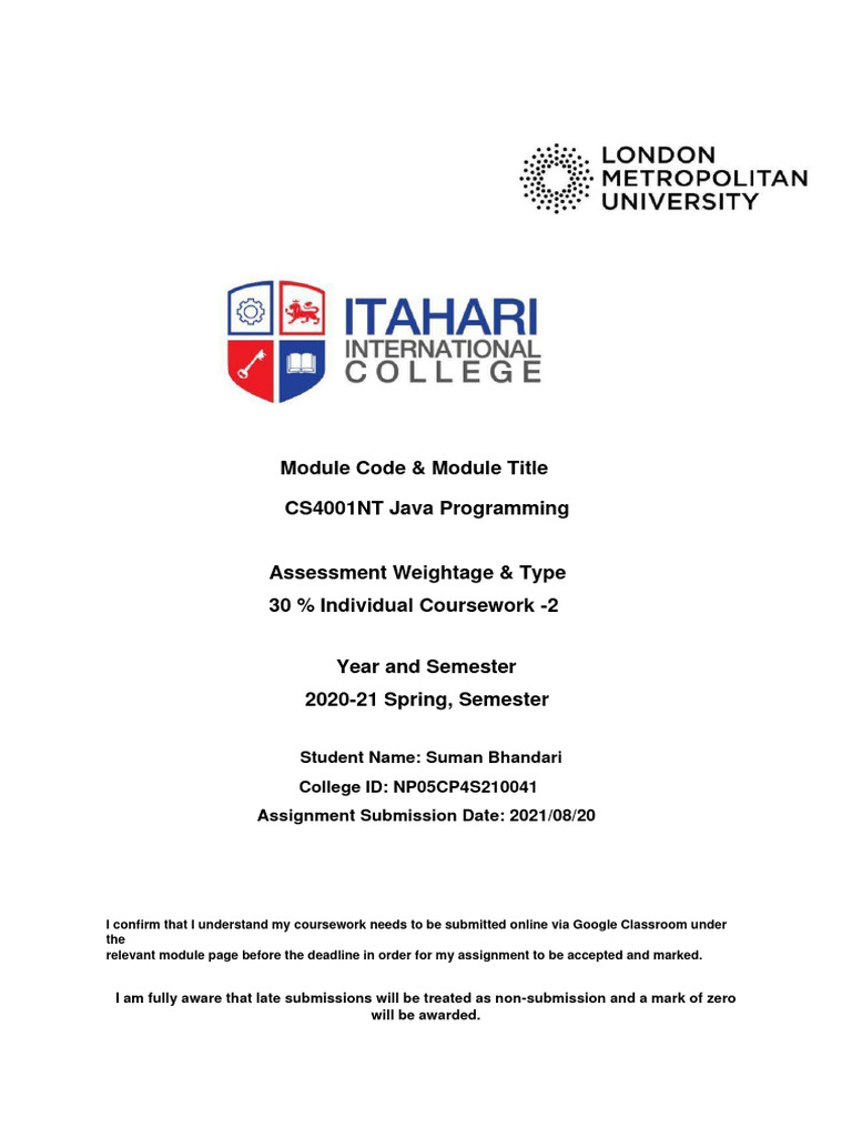 Java Coursework2.0 | PDF