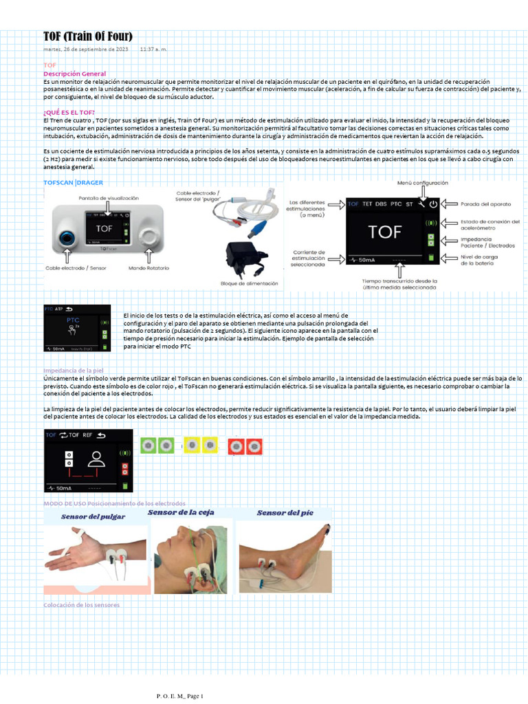 Monitorización Neuromuscular TOF | PDF