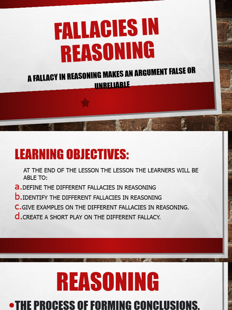 Fallacies in Reasoning | PDF