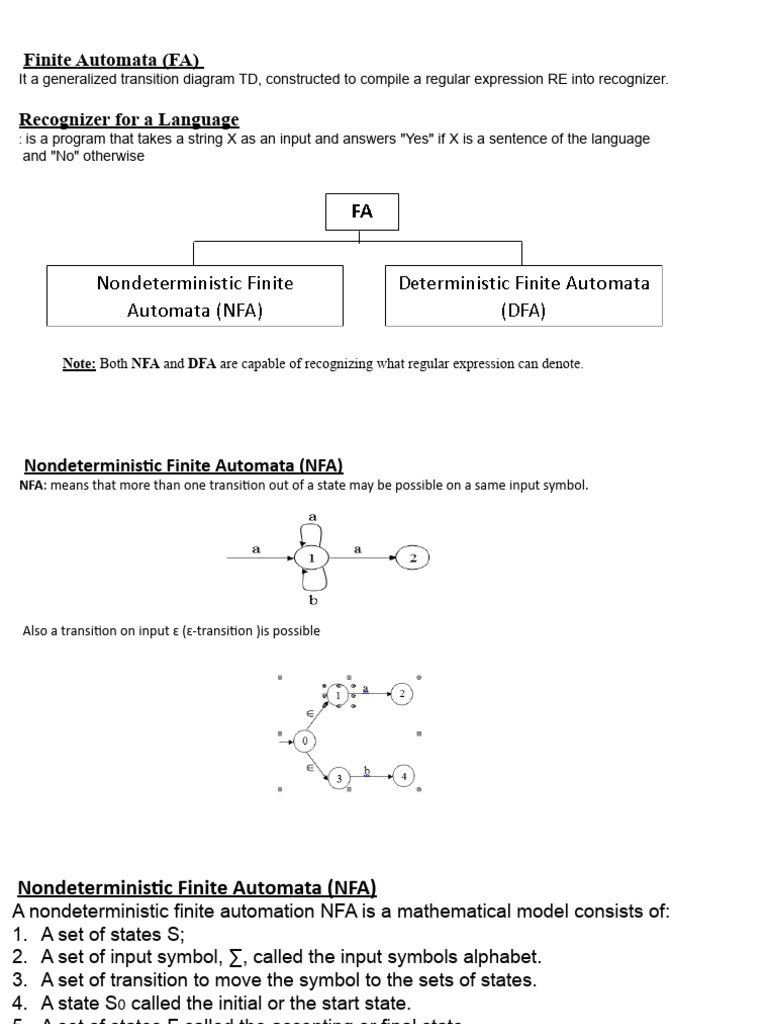 NFA-DFA Conversion Subset Construction | PDF